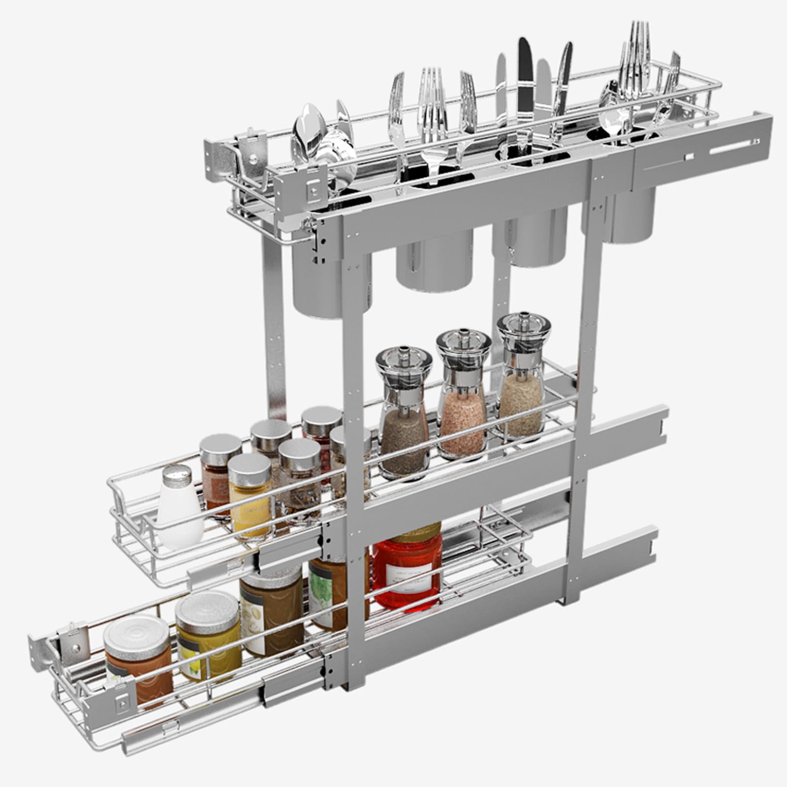 Amazon.com: Sikarou 3-Tier 5" W x 21" D Narrow Pull Out Cabinet ...