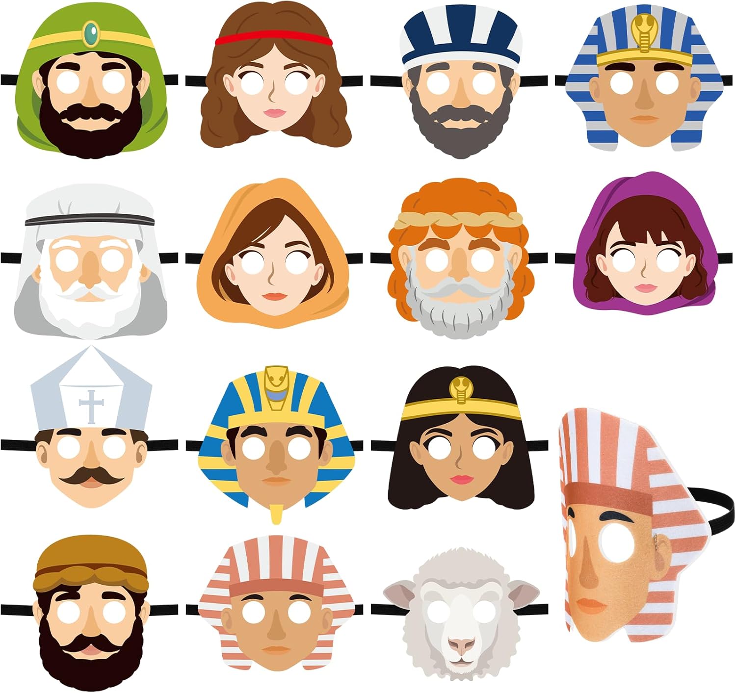 Amazon.com: Relaxgiant 20 Pcs Felt Passover Character Masks Props ...