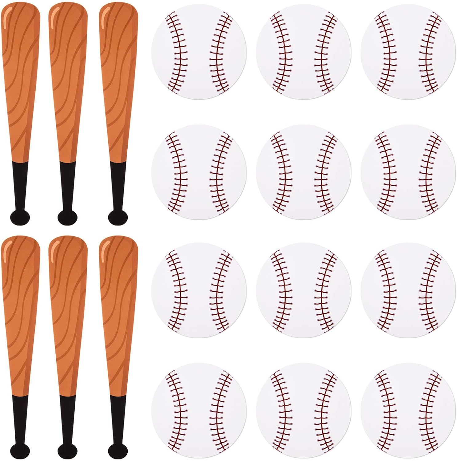 Amazon.com: FOBSME 80 Pcs Baseball and Baseball Bat Cutouts Paper ...