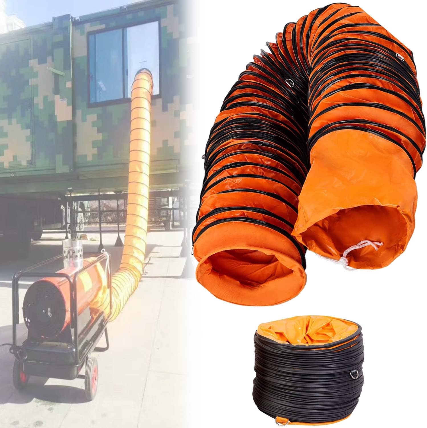 Ducting Hose PVC Flexible Duct Hosing with S Hook & Steel Support for ...