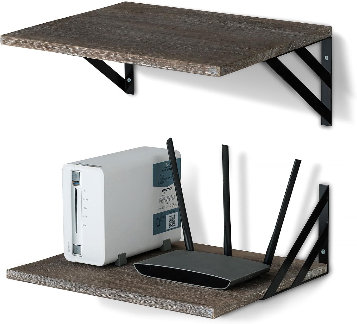 Walasis Deep Wall-Mounted Shelves - 30cm Large Wall Wood Floating Shelf ...