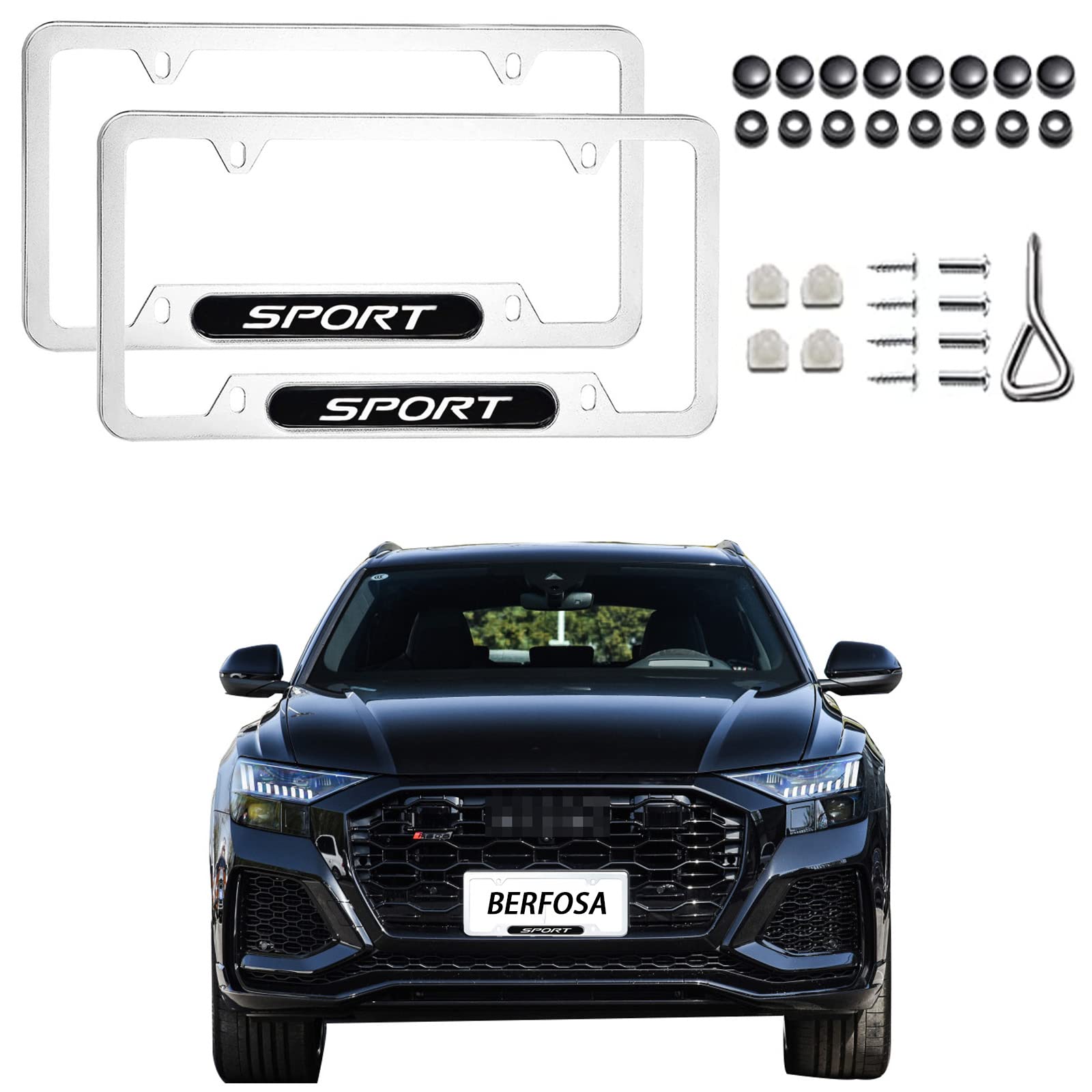 Amazon.com: BerFosa for Lexus Audi BMW Sport 2Pcs Sport License Plate ...