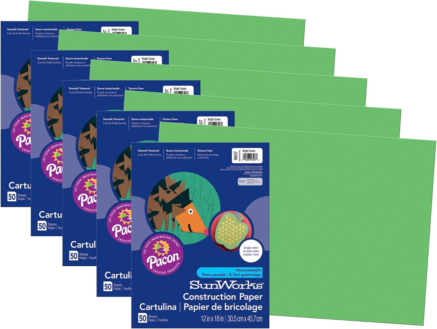 Amazon.com: Prang Construction Paper, Bright Green, 12" x 18", 50 ...