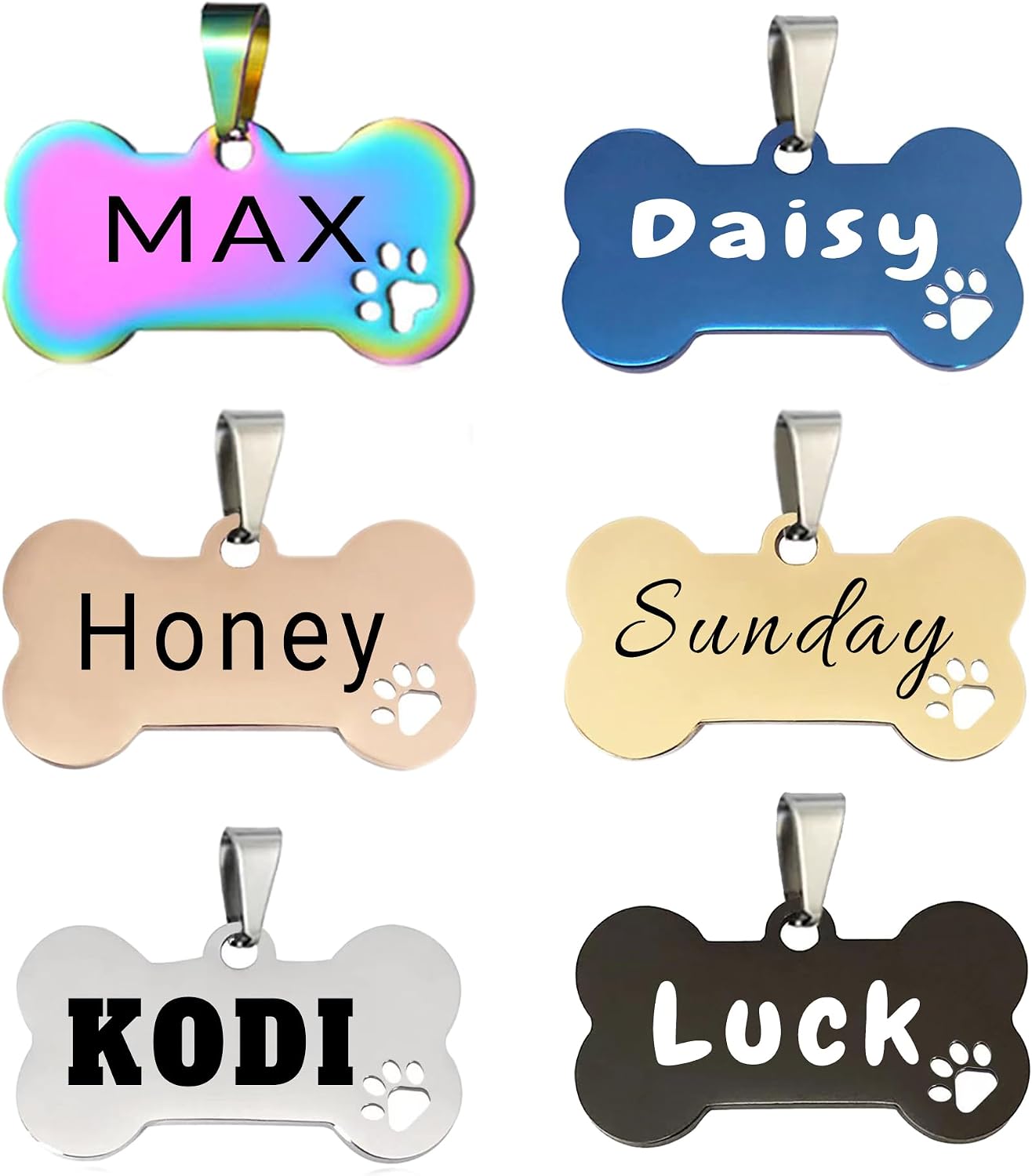 Amazon.com: Dog Tags Engraved for Pets Personalized Cat ID Tags ...