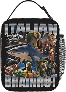 Amazon.com: Novel Funny Italian Brainrot'S Horror Game Tote Lunch Bag ...