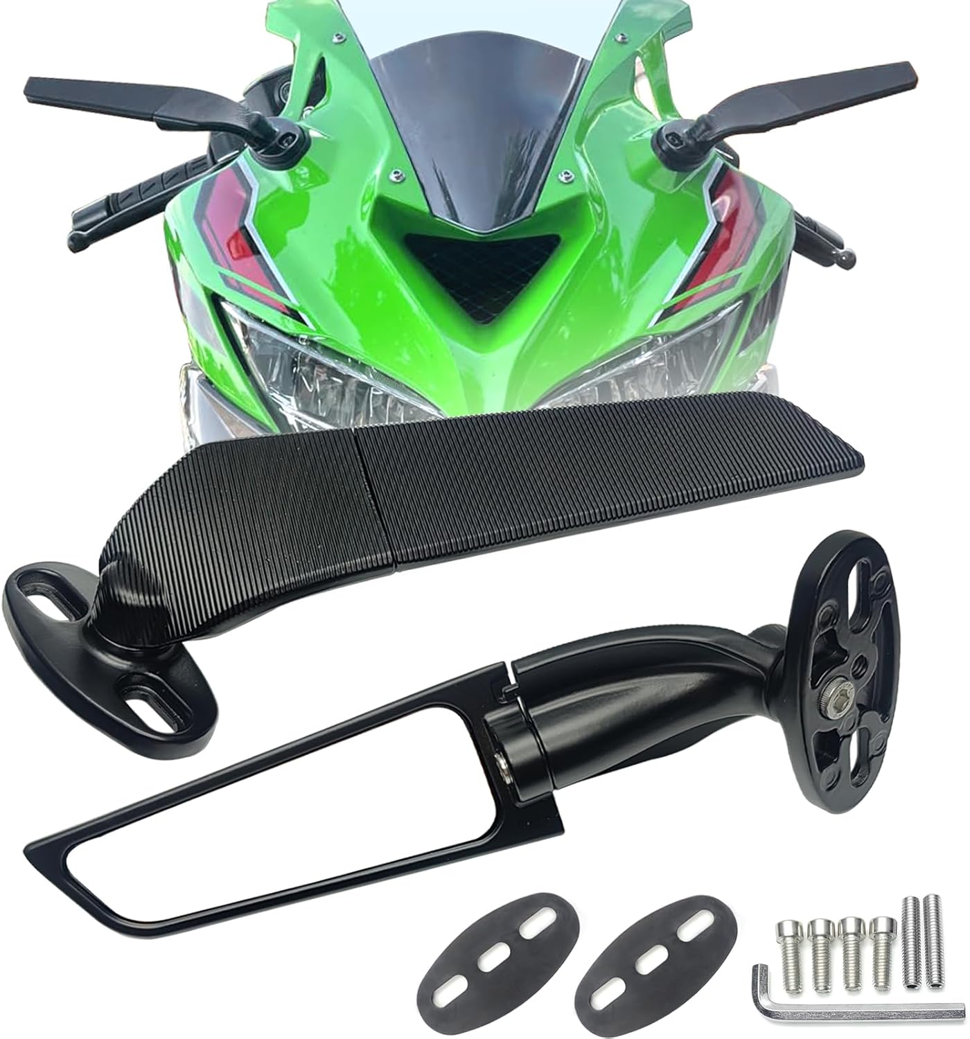 Amazon.com: Motorcycle Mirrors Stealth Wind Wing Side Rearview Mirrors ...