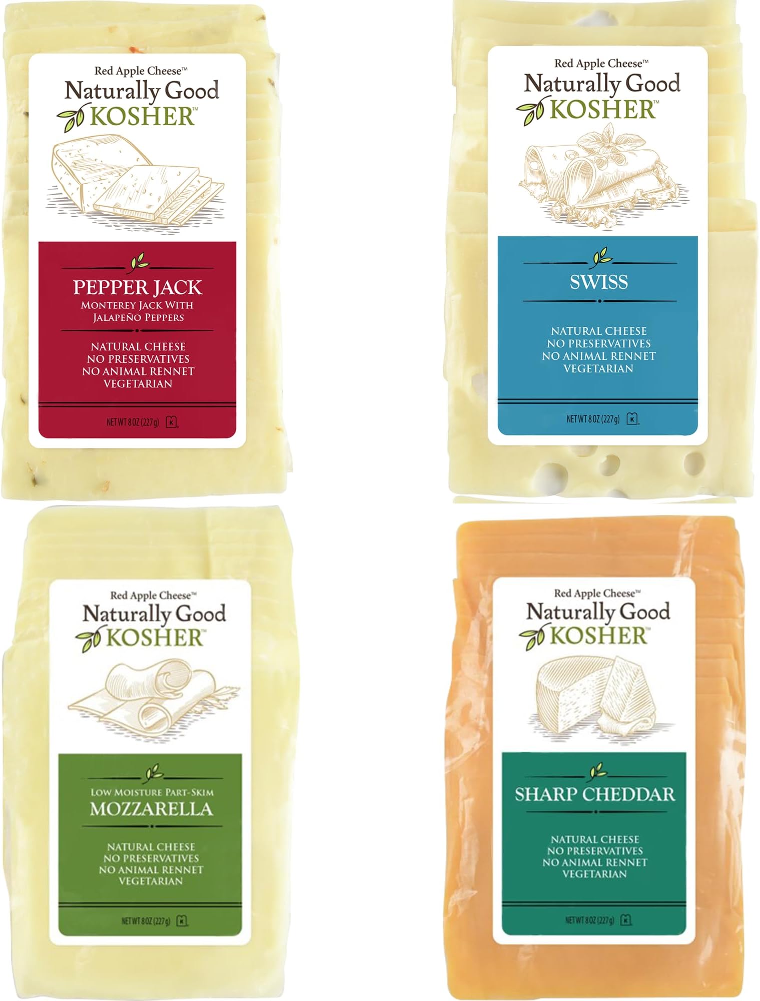 Amazon.com : Naturally Good Kosher Cheese Slices | Crafted by Red Apple ...