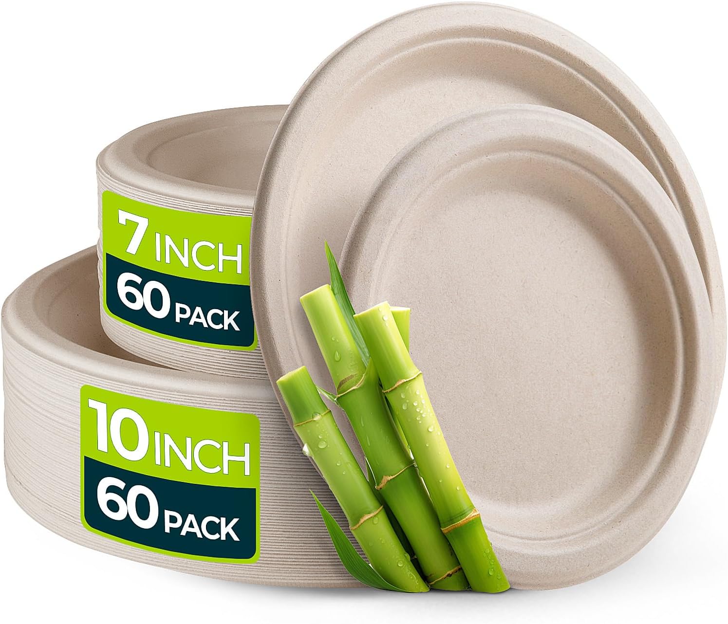 Amazon.com: 10 Inch and 7 Inch Paper Plates Disposable Set [120-Pack ...