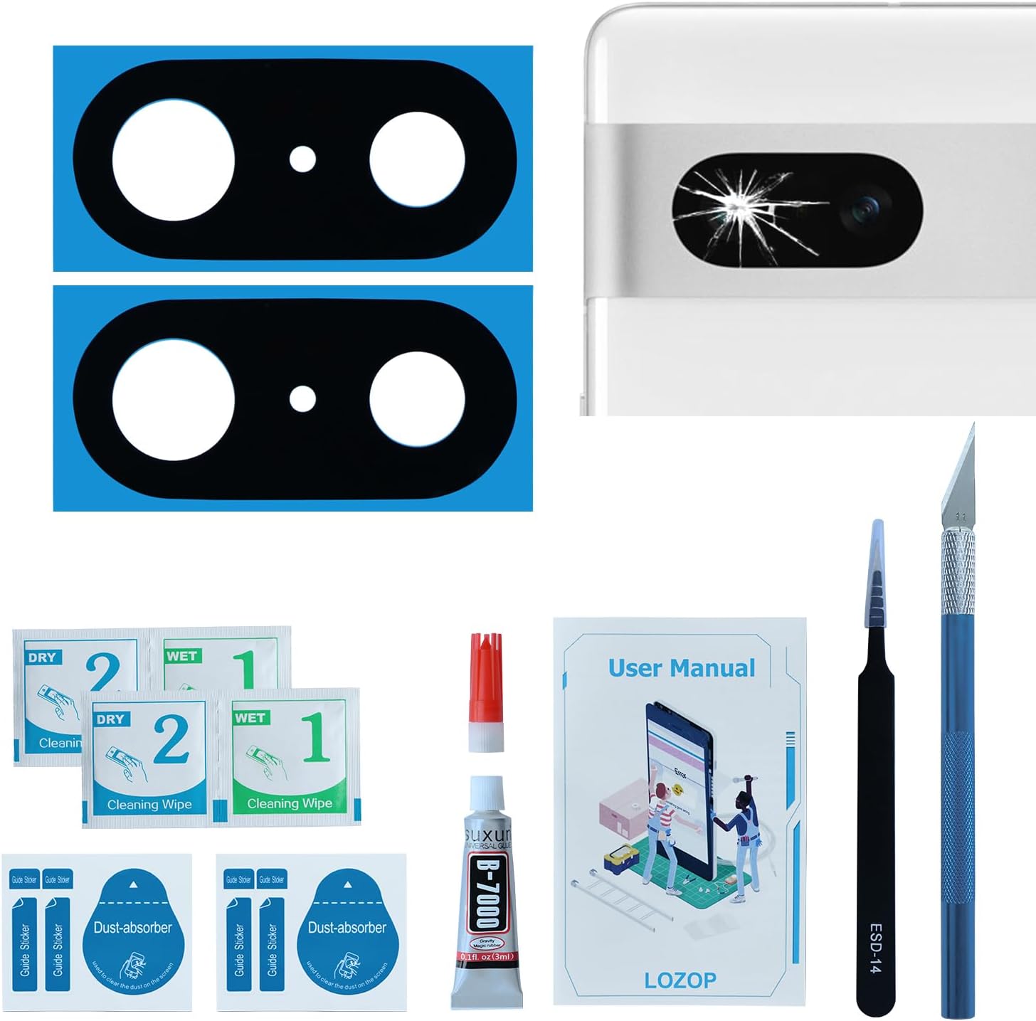 Amazon.com: 1X Eaglewireless Back Camera Glass Lens Replacement Parts ...