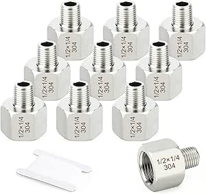 TAISHER 10PCS 304 Stainless Steel Pipe Fitting, New Reducer Adapter, 1/ ...