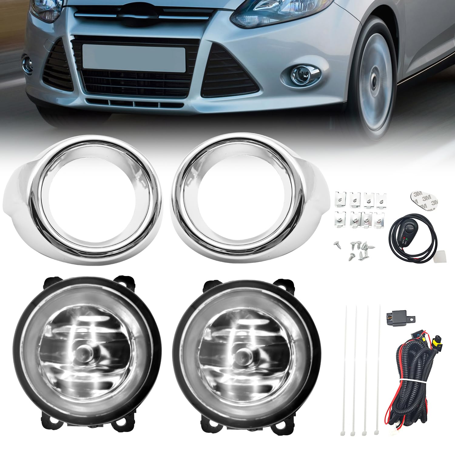 Amazon.com: Fog Lights Compatible With 2012 2013 2014 Ford Focus S/SE ...