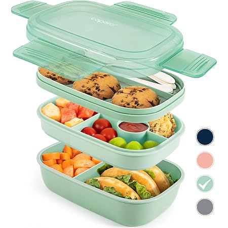 Amazon.com: Large Capacity Bento Box Lunch Box,3 Layers Stackable Bento ...