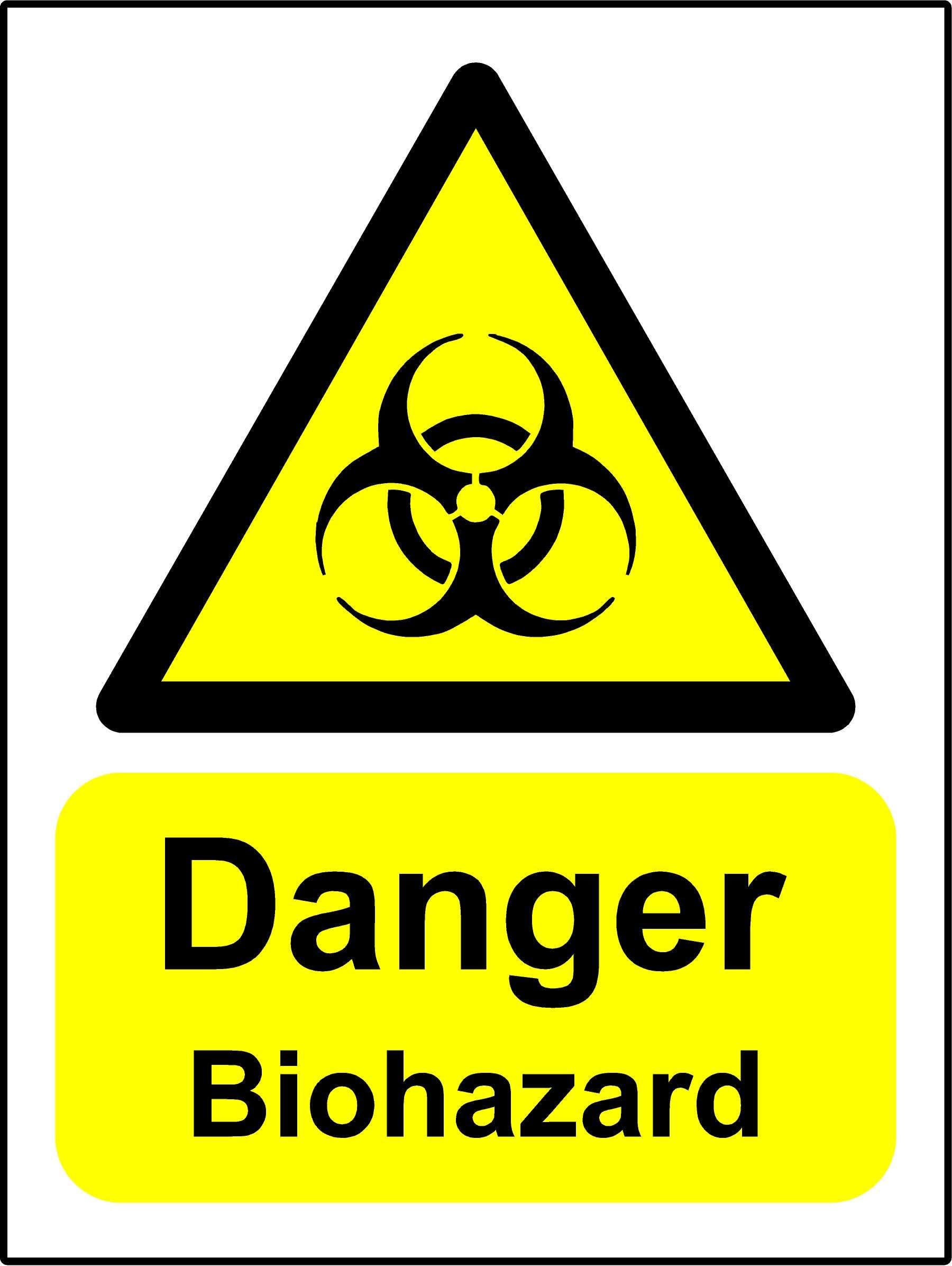 Warning signs Danger Biohazard Safety sign - Self adhesive sticker ...