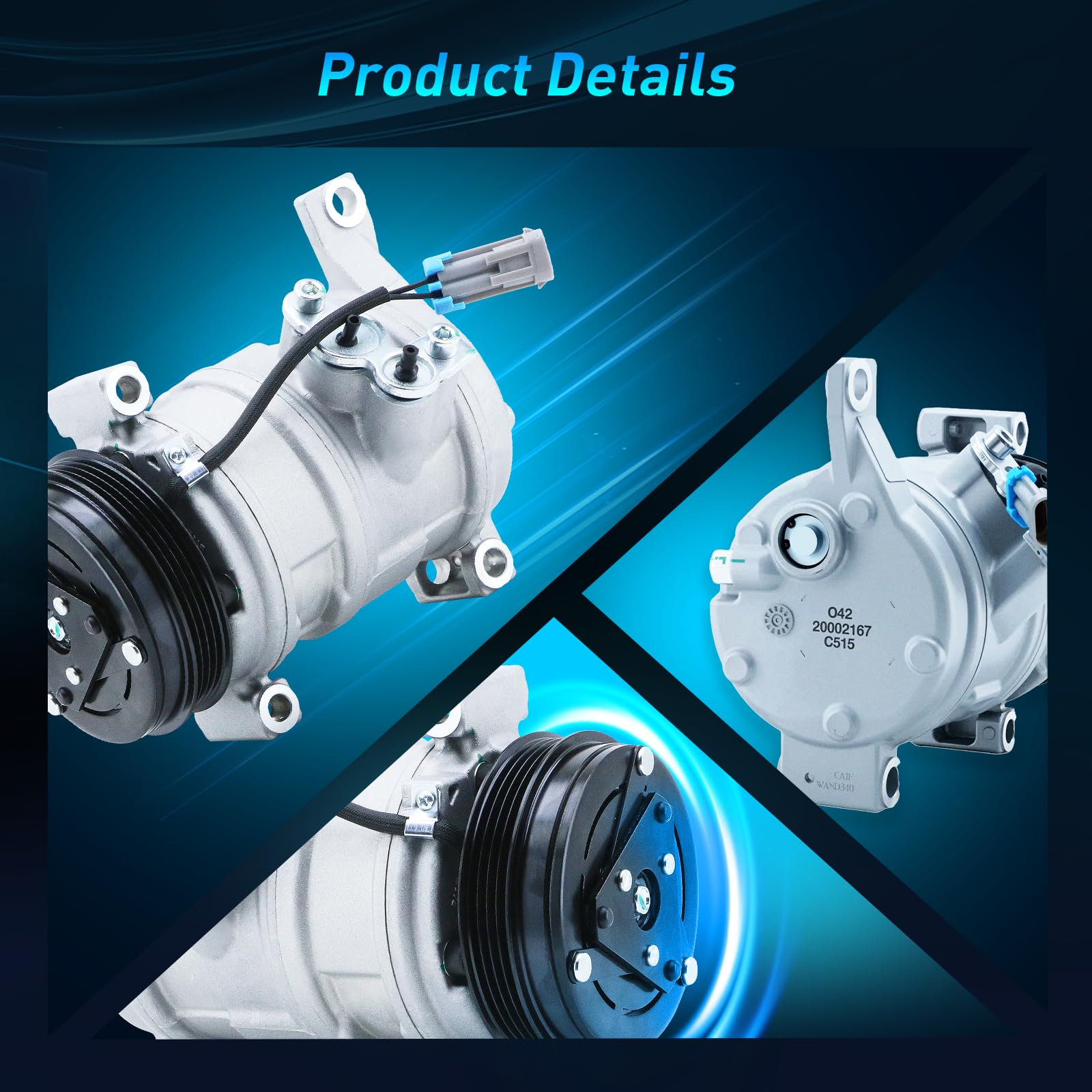 Snapklik.com : 2 Mounting Holes - CO 29002C AC Compressor