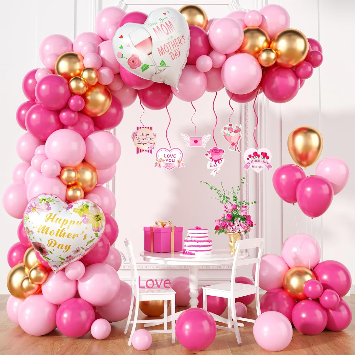 Amazon.com: Mothers Day Balloon Arch kit, Party Decorations Hot Pink ...