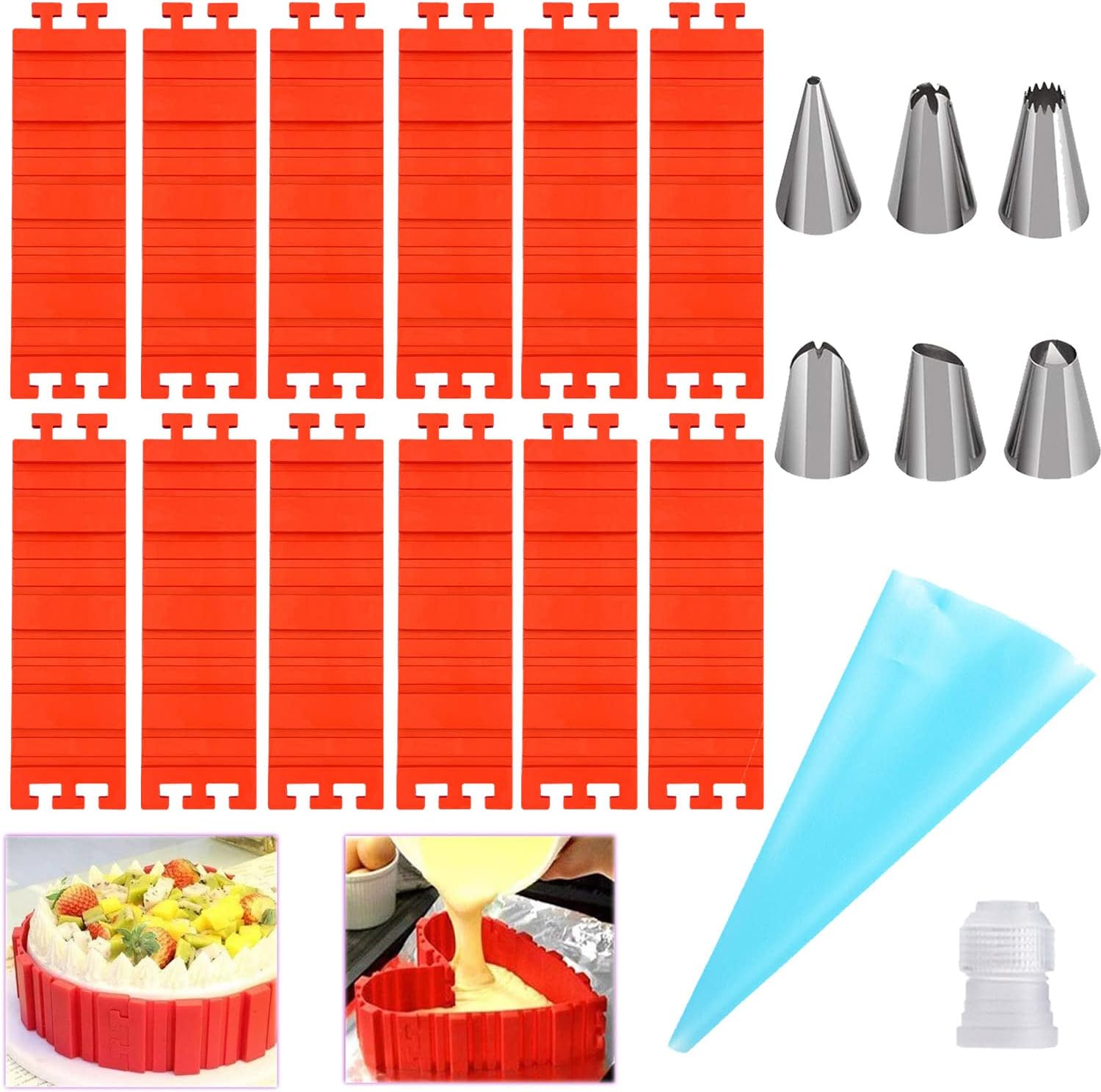 Amazon.com: 12 PCS Silicone Cake Mold Magic DIY Bake Snakes Mould Shape ...