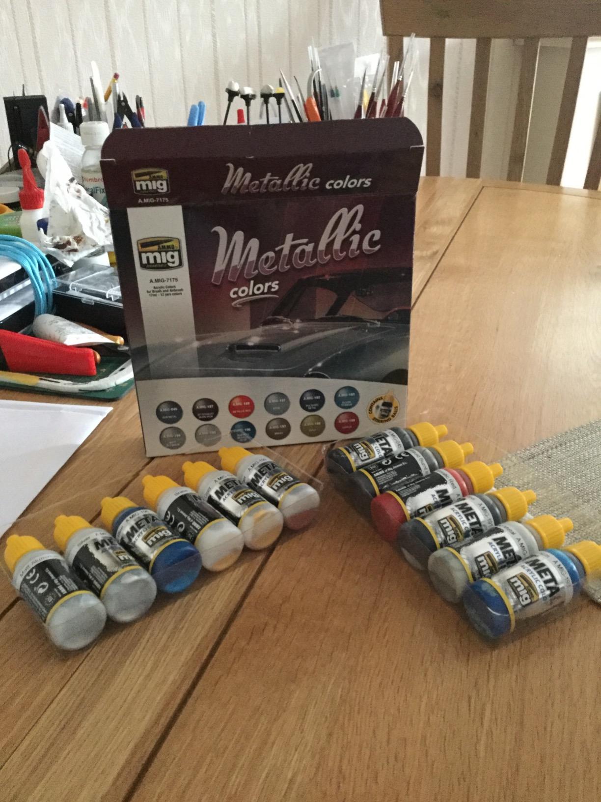 AMMO MIG-7175 Metallic Colors Acrylic Paint Set, Multicolour : Amazon ...