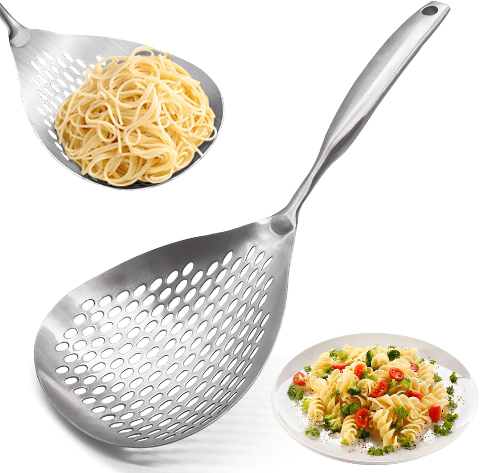 Amazon.com: Metal French Fry Scoop, Fine Mesh Skimmer Spoon Stainless ...