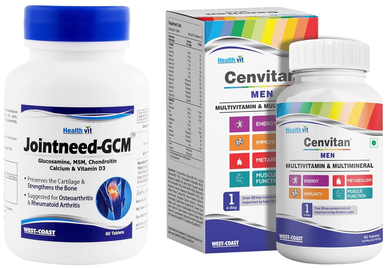 Healthvit Jointneed-GCM with Glucosamine, Magnesium, Chondroitin ...