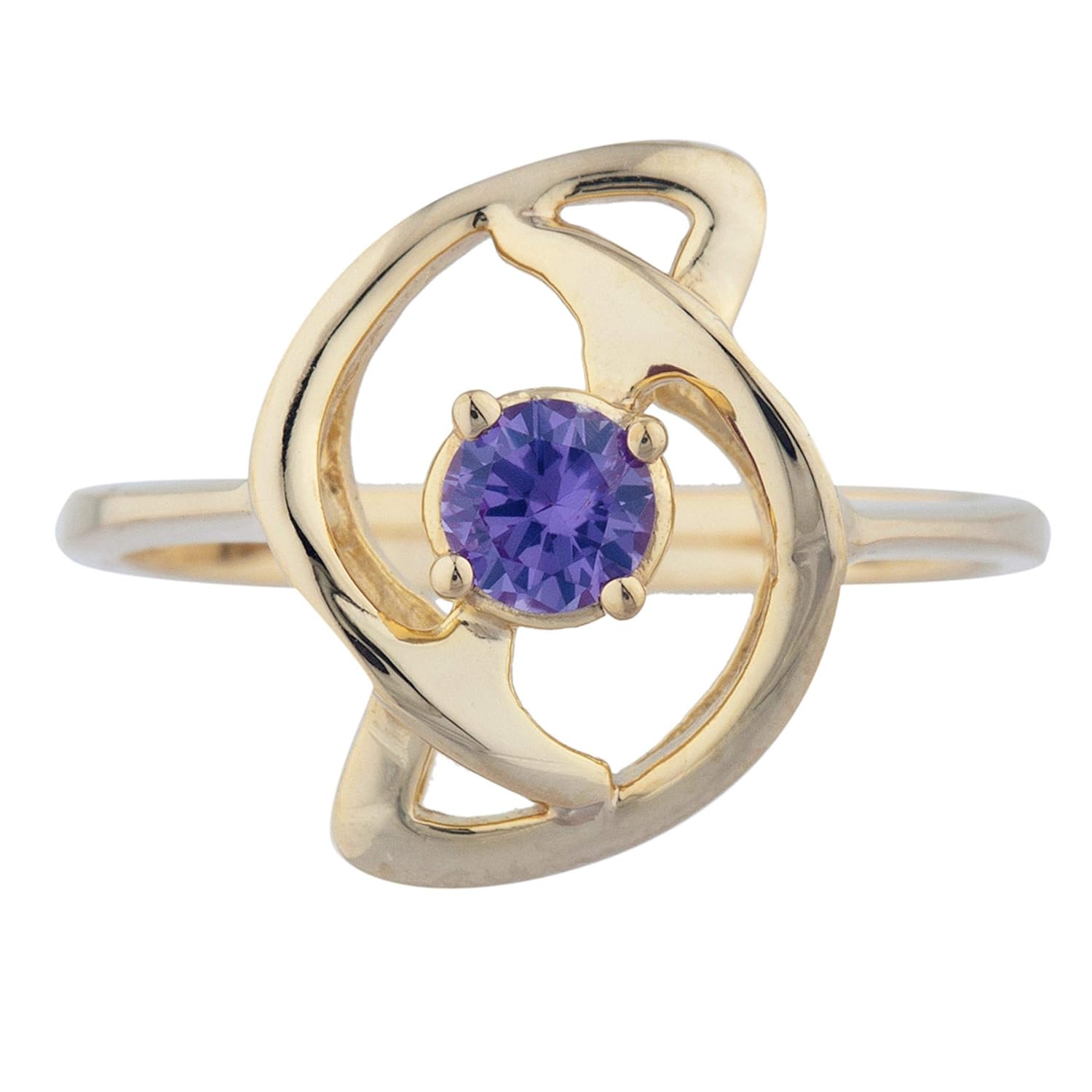 Amazon.com: Created Alexandrite Infinity Design Ring 14Kt Yellow Gold ...