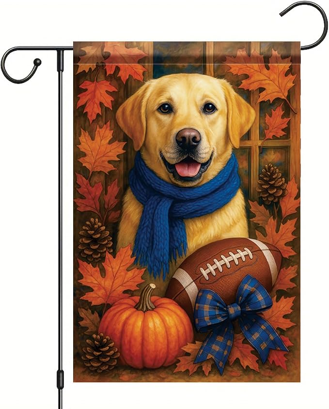 Amazon.com : Starlit Patio Thanksgiving Fall Garden Flag Labrador Dog ...