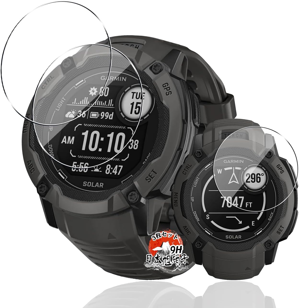 Amazon.co.jp: Garmin Instinct 2Xガラスフィルム「2枚」ガーミンInstinct 2X Dual Power/Instinct 2X Dual Power ...