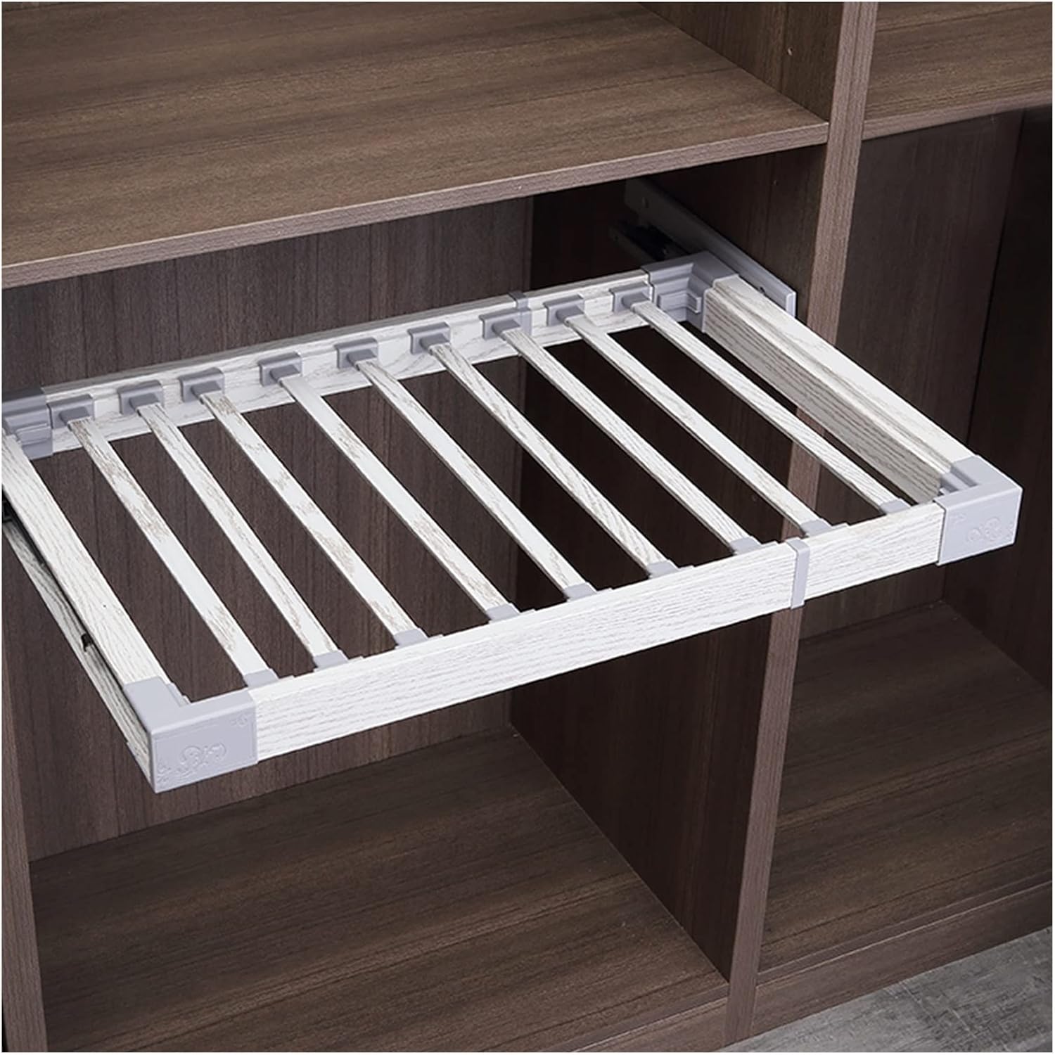 Amazon.com: Adjustable Width Pull Out Trousers Rack Holder for ...