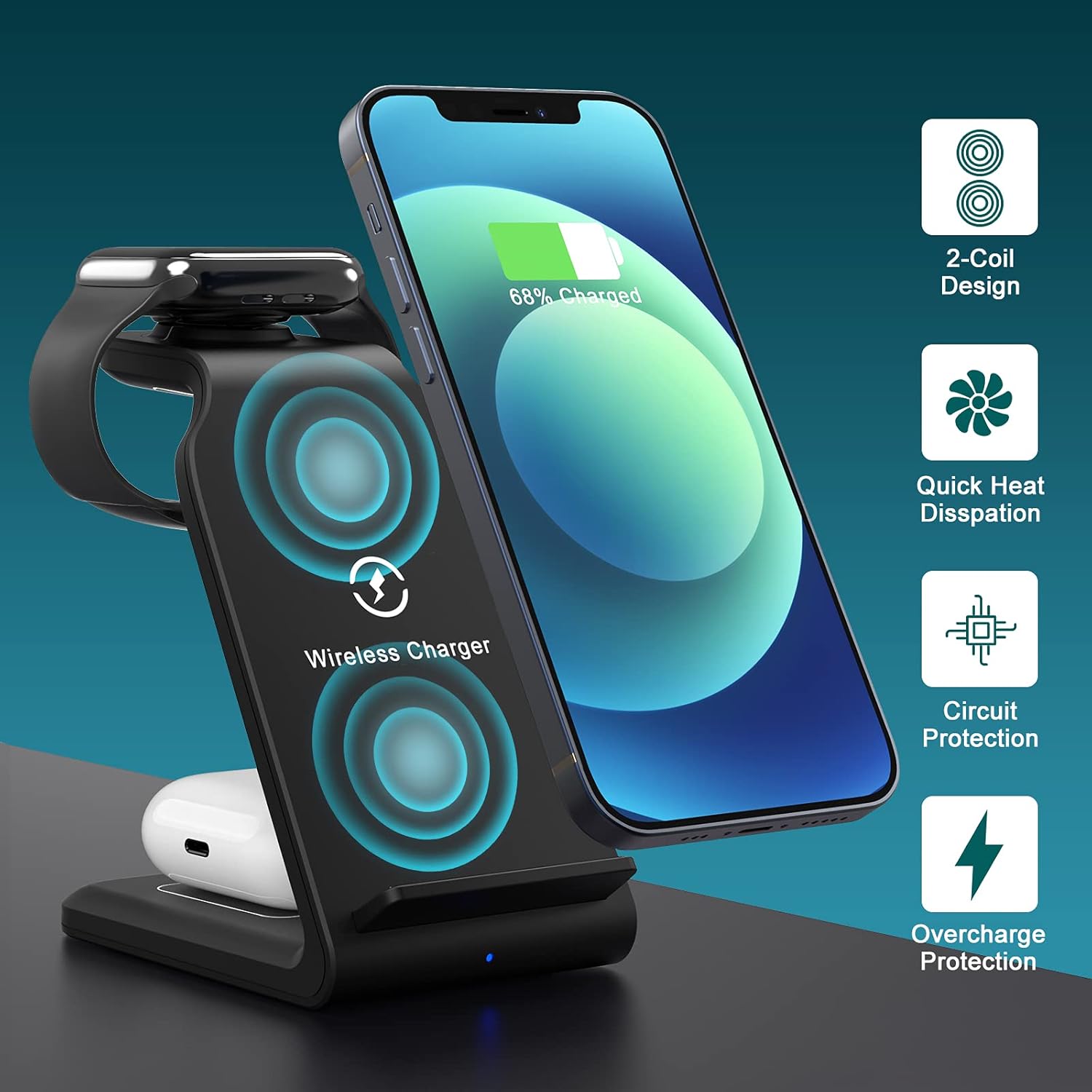 Buy Charging Station for iPhone Multiple Devices Apple - 3 in 1 Apple ...