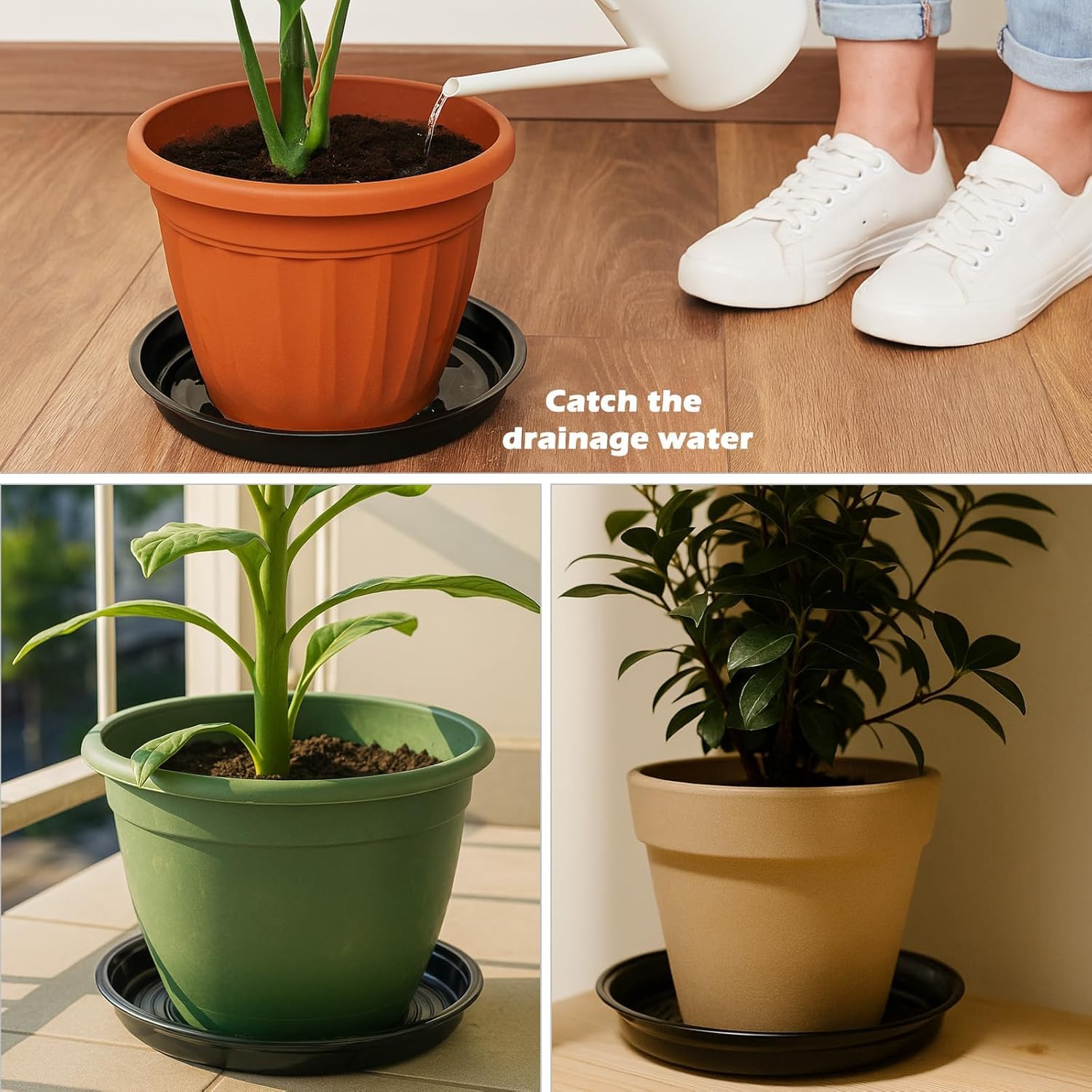 Snapklik.com : 50 Packs 10 Inches Large Plant Saucers For Indoor ...