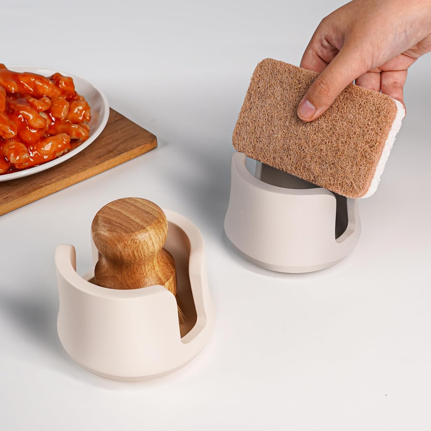 BEFSOP Sponge Holder for Kitchen Sink Organizer, Quick Dry Diatomaceous ...