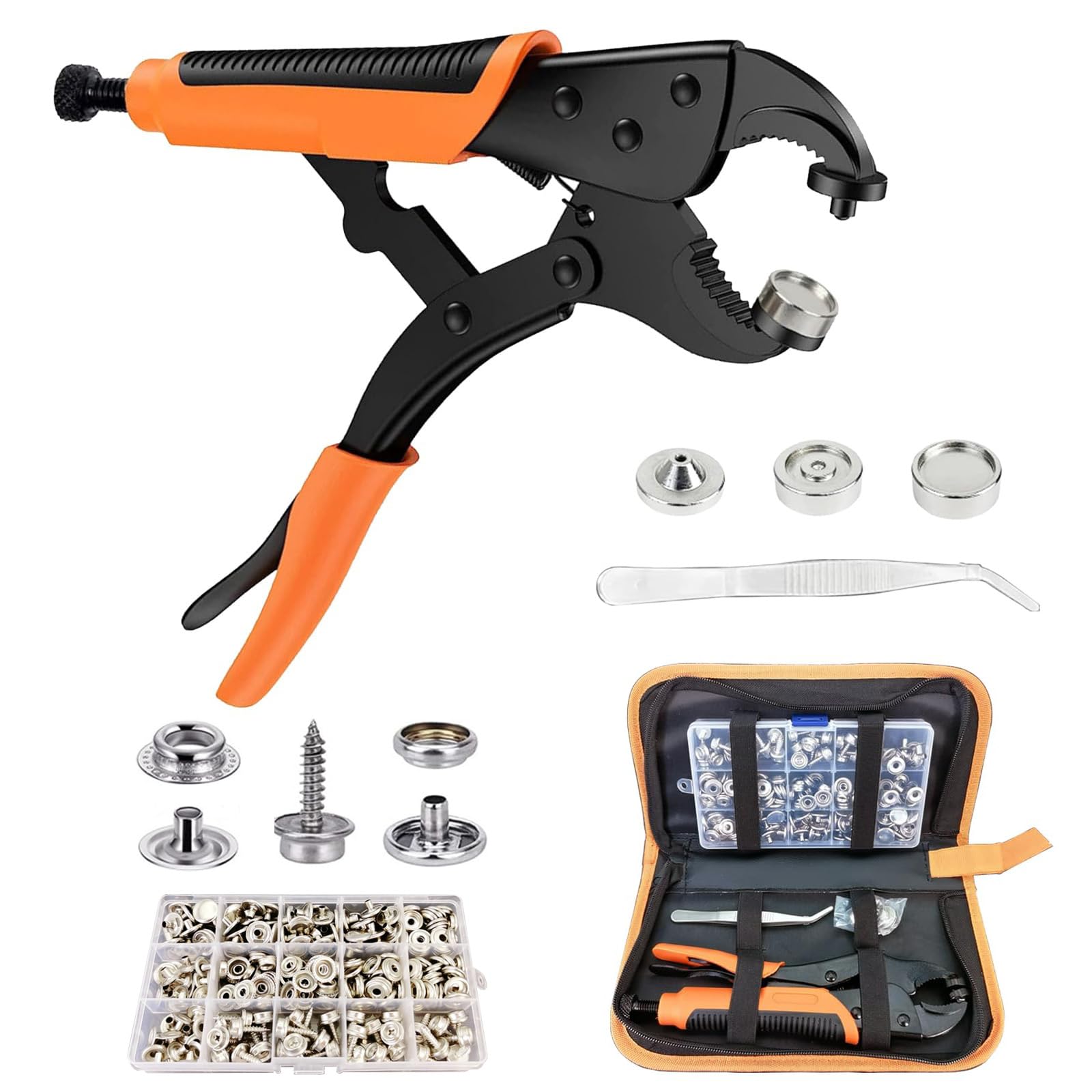 Amazon.com: Fancemot 80-Set Snap Button Kit, Heavy Duty Snap Fastener ...