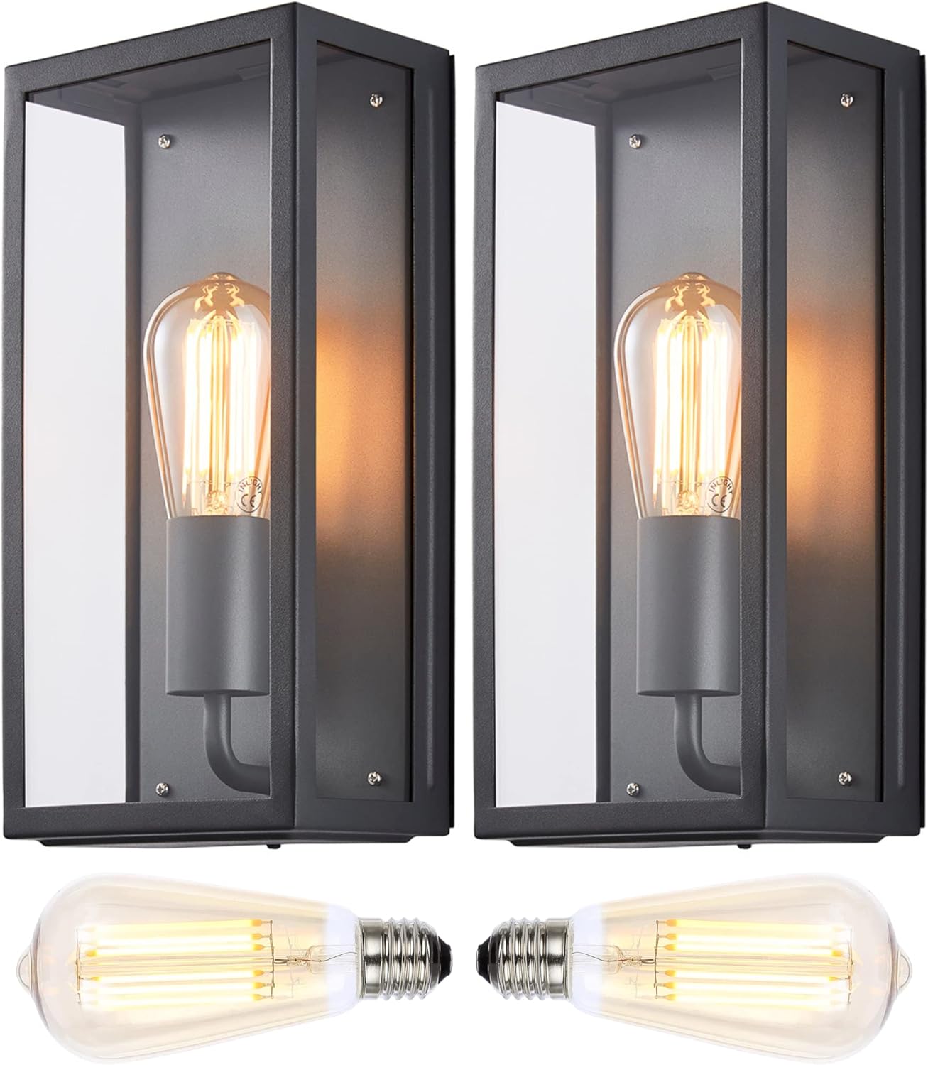 Outdoor Mains LED Wall Light Boxed Lantern - for Doorways Patios and ...
