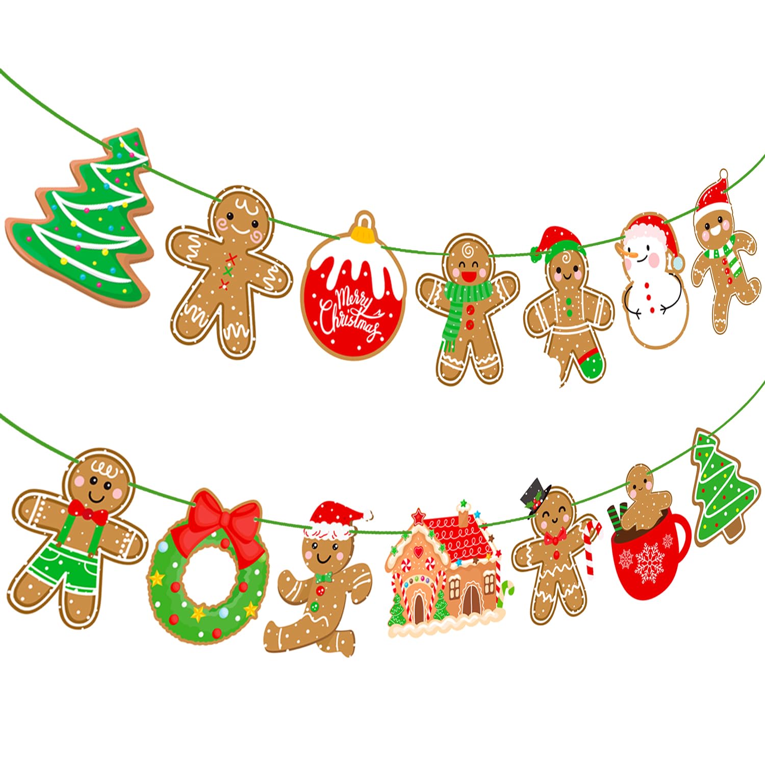 Amazon.com: Gingerbread Man Banners Christmas Party Decorations 2Pcs ...