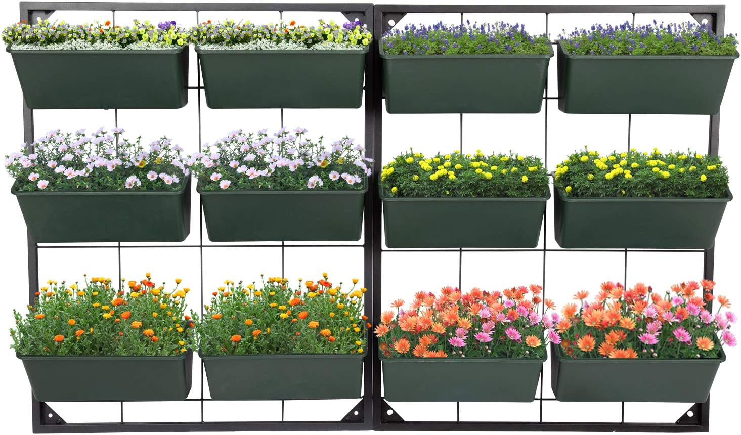 Amazon.com: JSUN7 Vertical & Wall Planters Set of 2, Wall Mounted ...