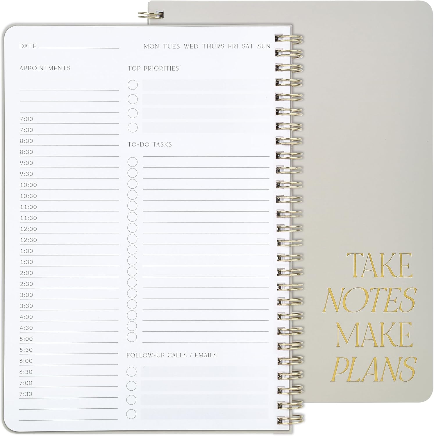 Agenda diaria simplificada y cuaderno con horario por hora, bloc de ...