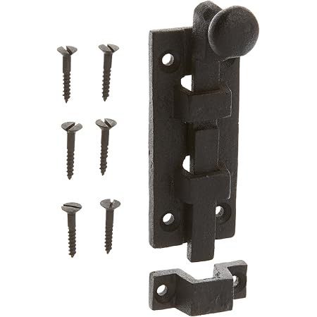 Renovators Supply Manufacturing Slide Bolt Latch 9 in. Black Iron Ball ...