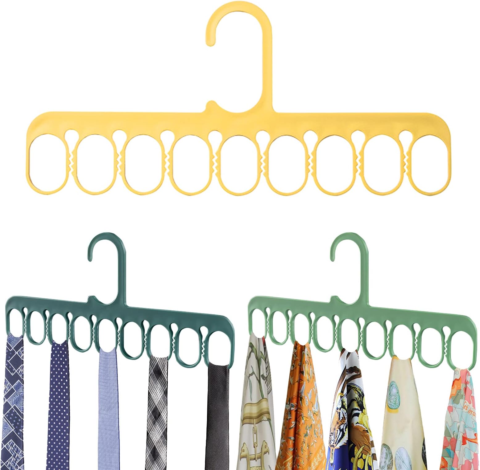 Set of 2 White Butterfly Design Scarf Hangers – Space Saving Wardrobe ...