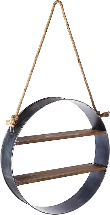 Amazon.com: MCS 19 Inch Round Metal Wood Barrel Shelf (45888 ...