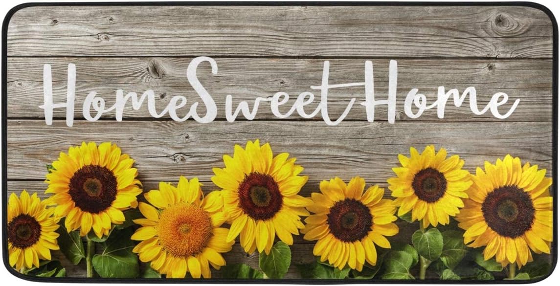 Amazon.com: Sunflower Kitchen Rug Floor Mat Washable Home Sweet Home ...