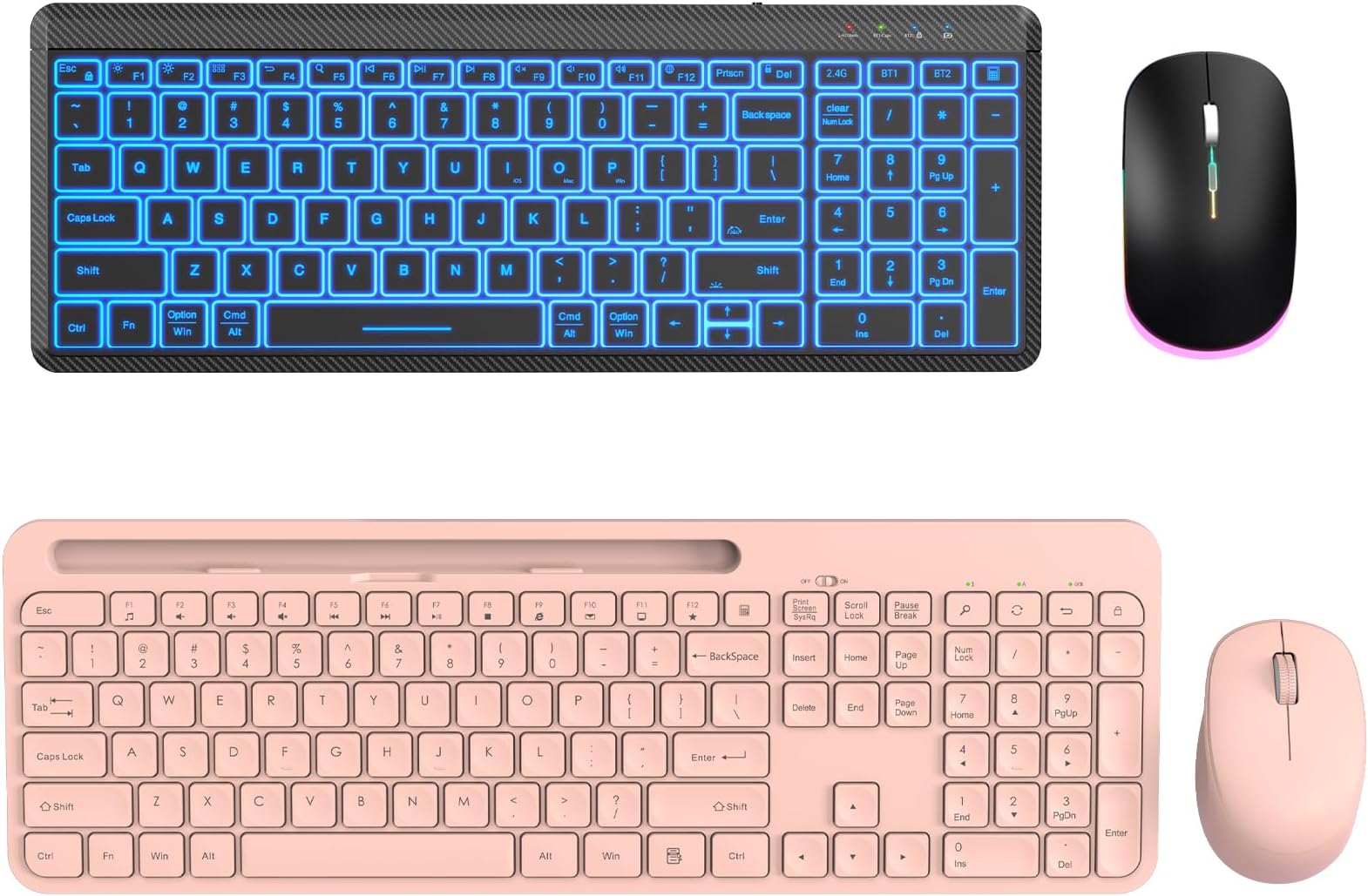 Amazon.com: Wireless Keyboard and Mouse Backlits, Slim Portable ...