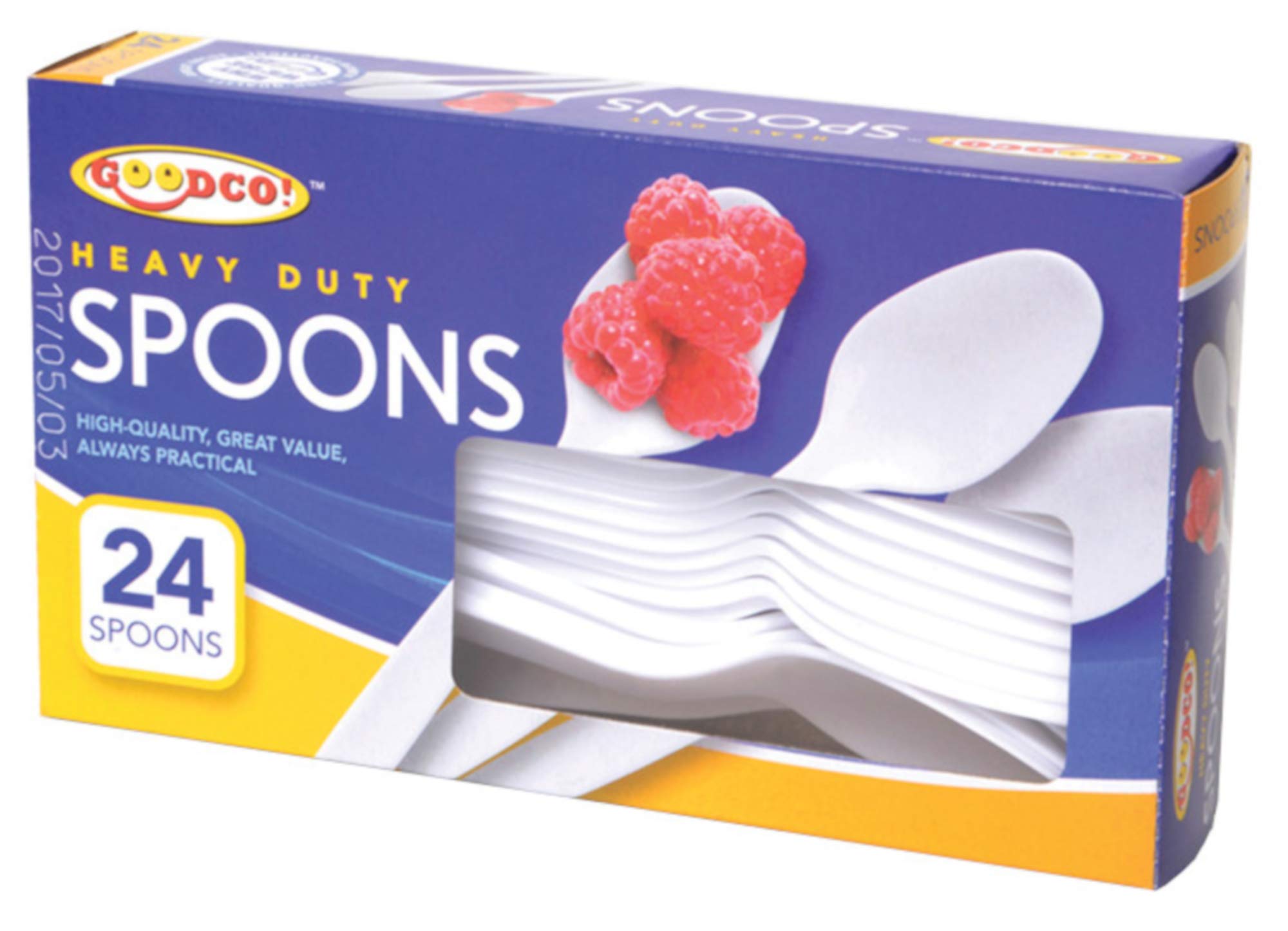 Amazon.com: GoodCo! Heavy Duty Plastic Spoons - Box of 24 : Health ...