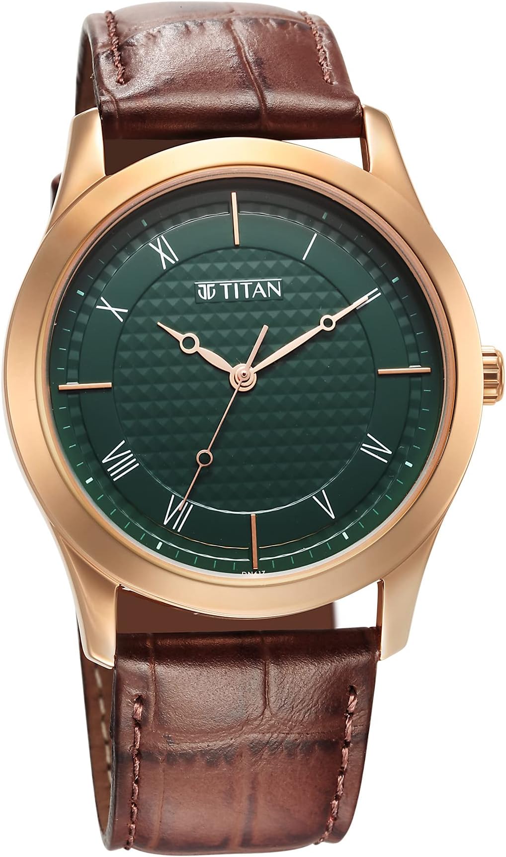 Titan Karishma Green Dial Analog Leather Strap Watch for Men-NS1823WL02 ...