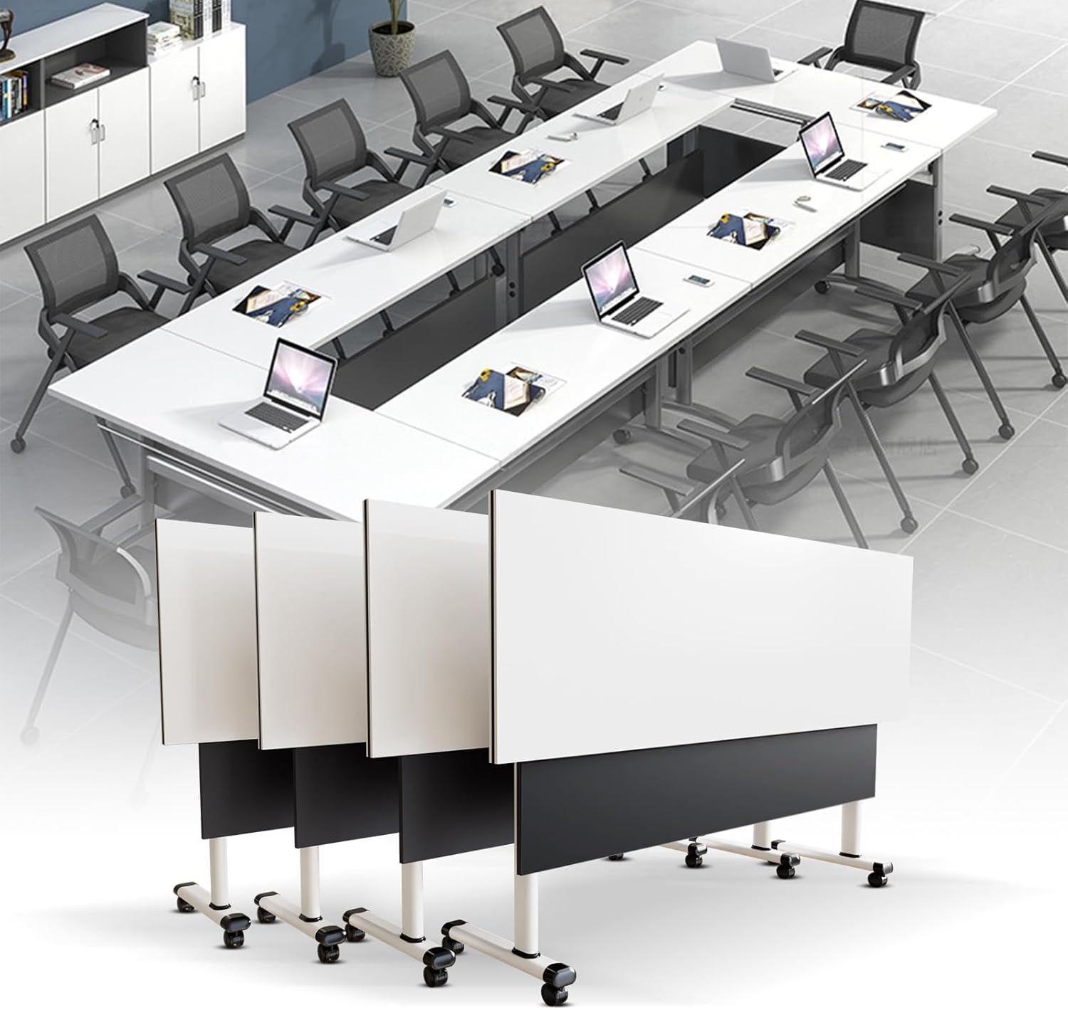 Amazon.com: Modern Folding Conference Table, Connecting Office ...