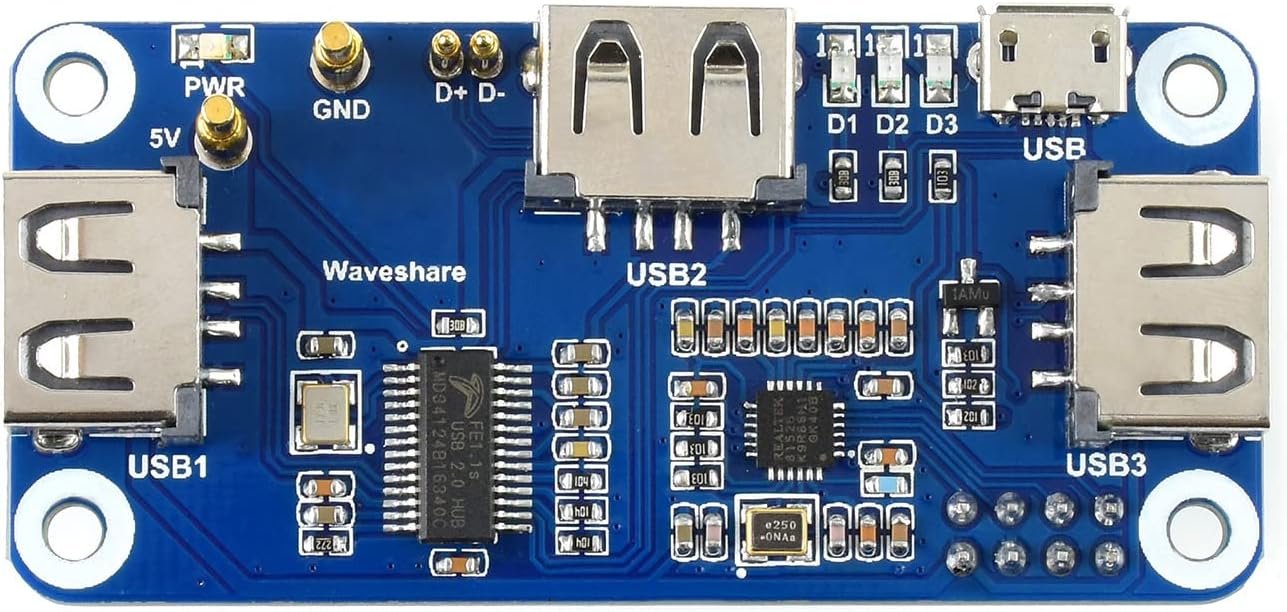 Amazon.com: Waveshare PoE Ethernet/USB HUB HAT, Compatible with Raspberry Pi Zero/Zero W/4B/3B ...