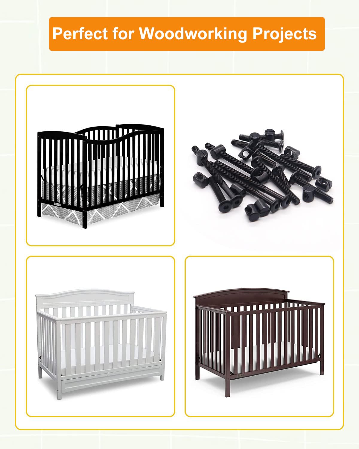Snapklik.com : Crib Screws Hardware Replacement Kit - 28 Set Baby Bed ...