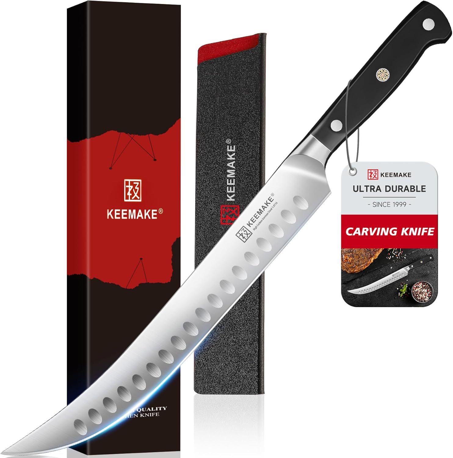 Amazon.com: KEEMAKE 10 Inch Butcher Knife - Meat Carving Knife Brisket Slicing Knife Razor Sharp ...