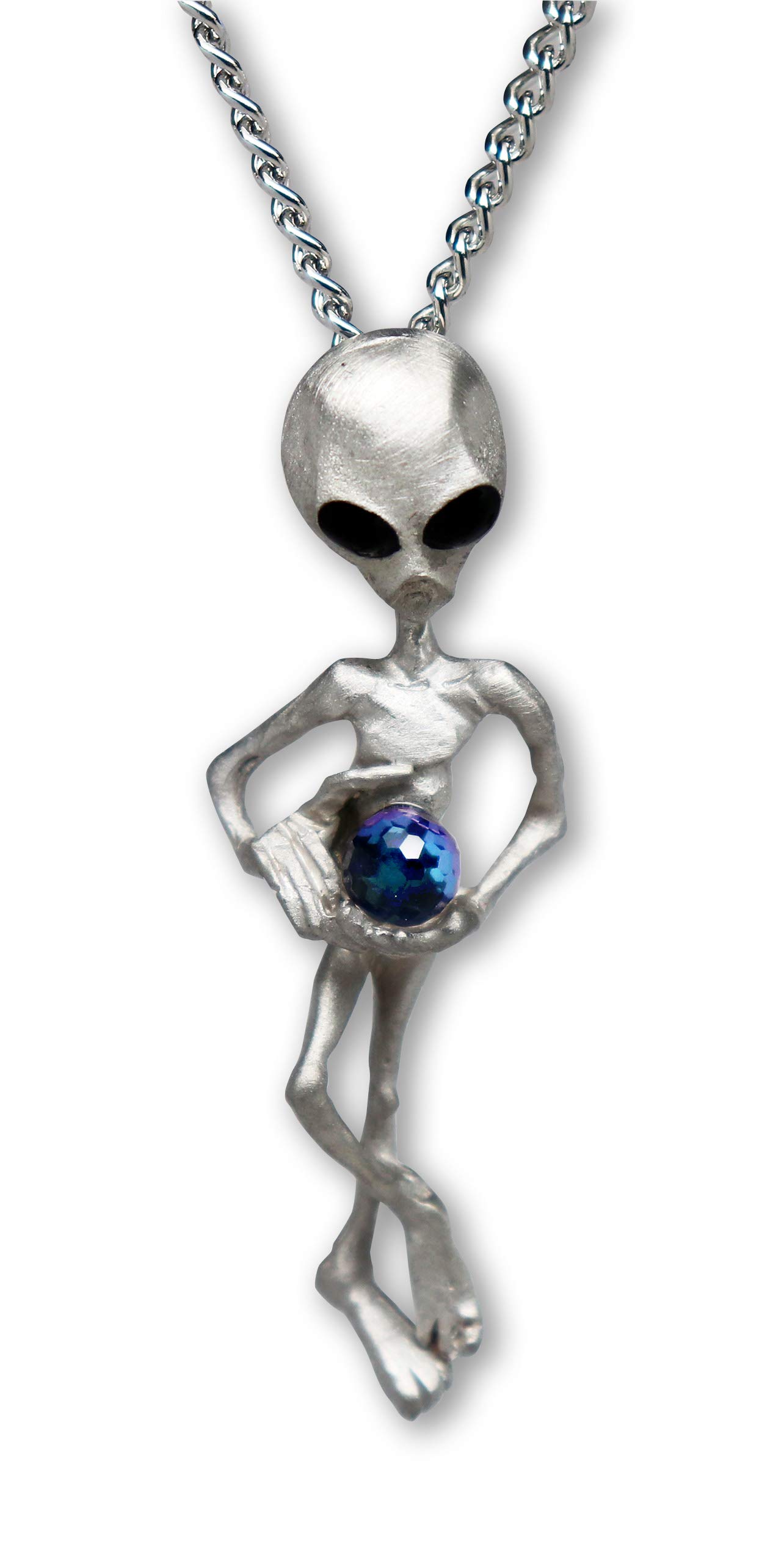 Amazon.com: Real Metal UFO Alien Holding Crystal Ball Silver Finish ...
