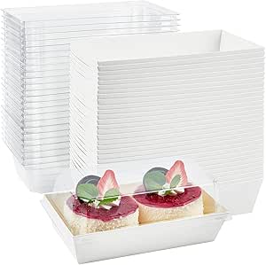 Amazon.com: Ocmoiy Paper Charcuterie Boxes with Clear Lids, 50 Pack ...