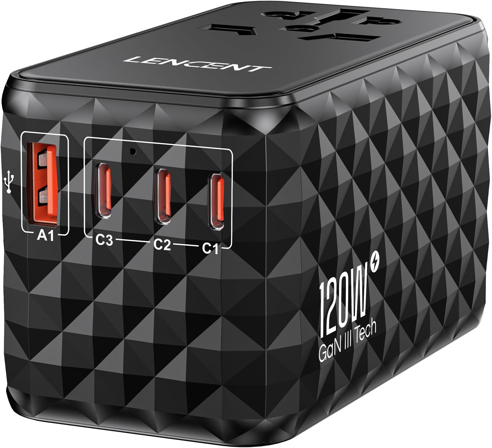 Amazon.com: LENCENT 120W International Travel Adapter, GaN Universal ...