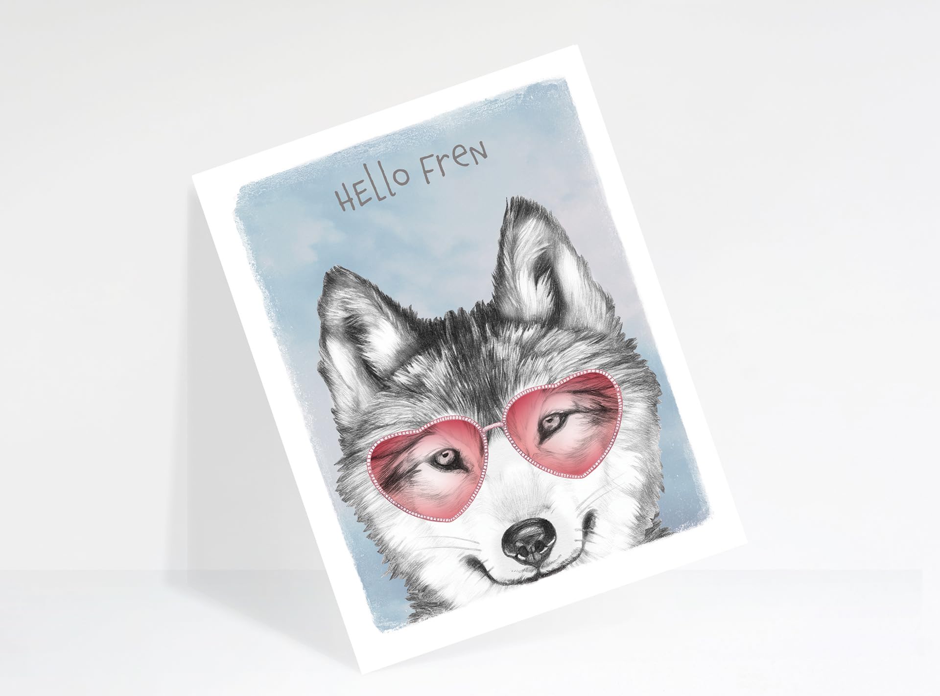 Amazon.com : Pomsky or Husky "Hello Fren" Dog Breed Greeting Cards and ...